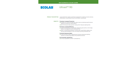 Ultrasil Membrane Program | Ecolab | Nalco Water