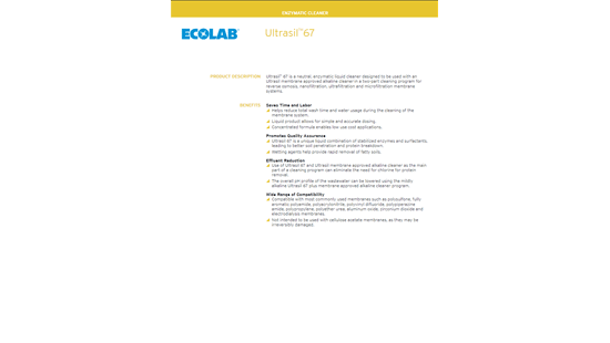 Ultrasil Membrane Program | Ecolab | Ecolab
