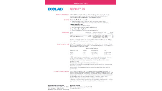 Ultrasil Membrane Program | Ecolab | Ecolab